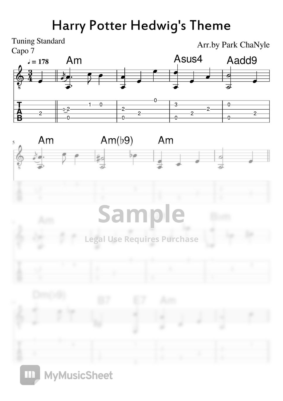 John Williams - Harry Potter Hedwig's Theme (Fingerstyle) Tab ...