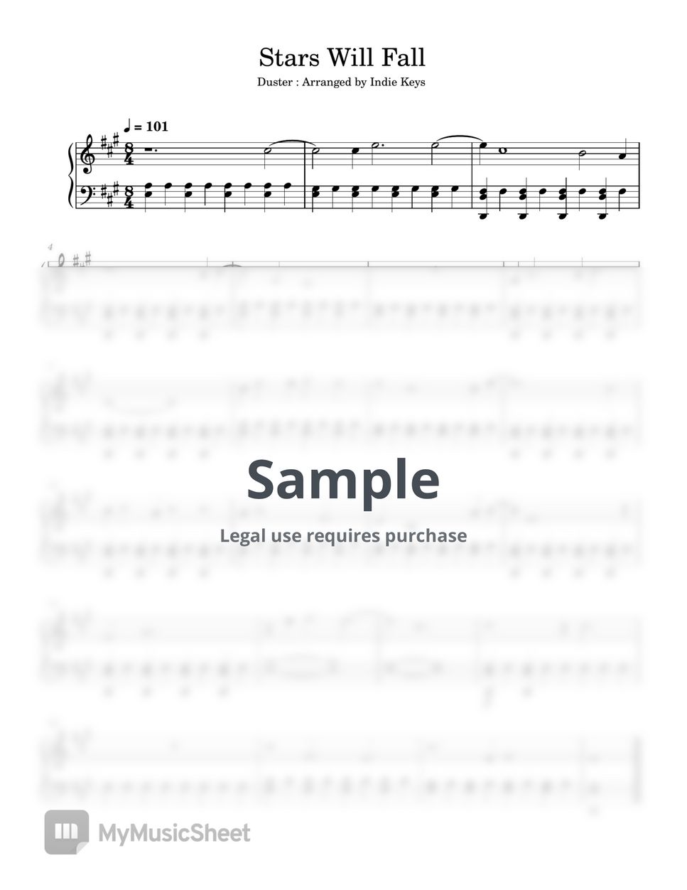 Duster - Stars Will Fall Sheets by Indie Keys