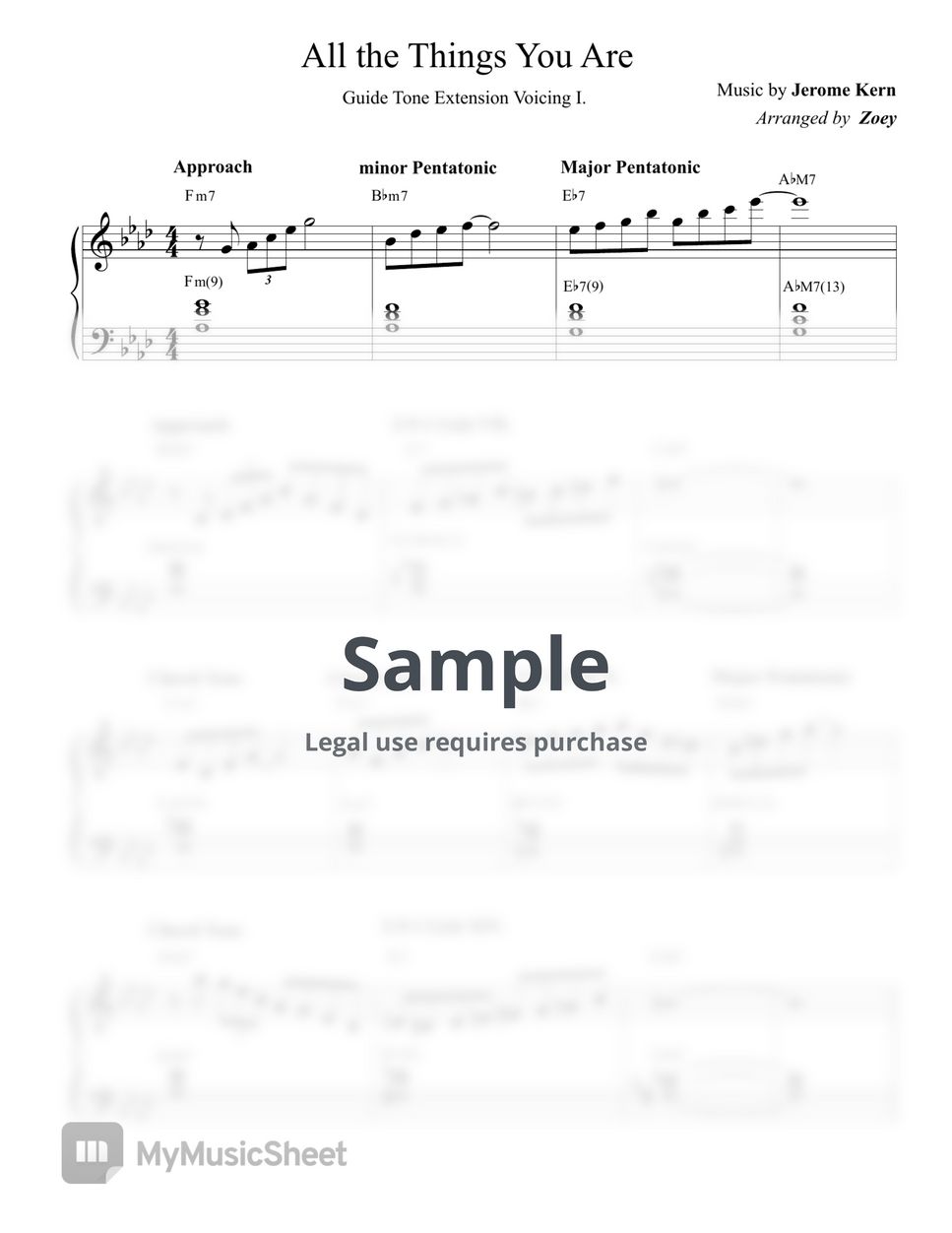 Jerome Kern - All the Things You Are Sheets by Zoey