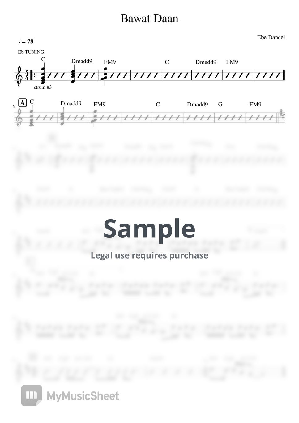 Ebe Dancel - Bawat Daan Sheets by JP Aguiluz