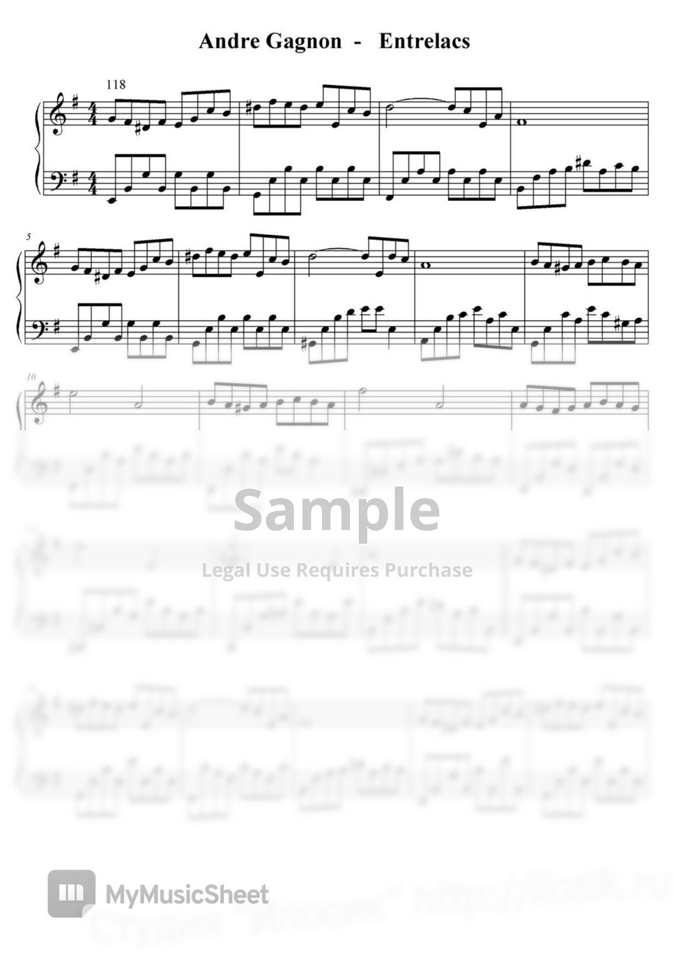 Entrelacs - Andre Gagnon (Ноты и Видеоурок для фортепиано) (piano cover ...