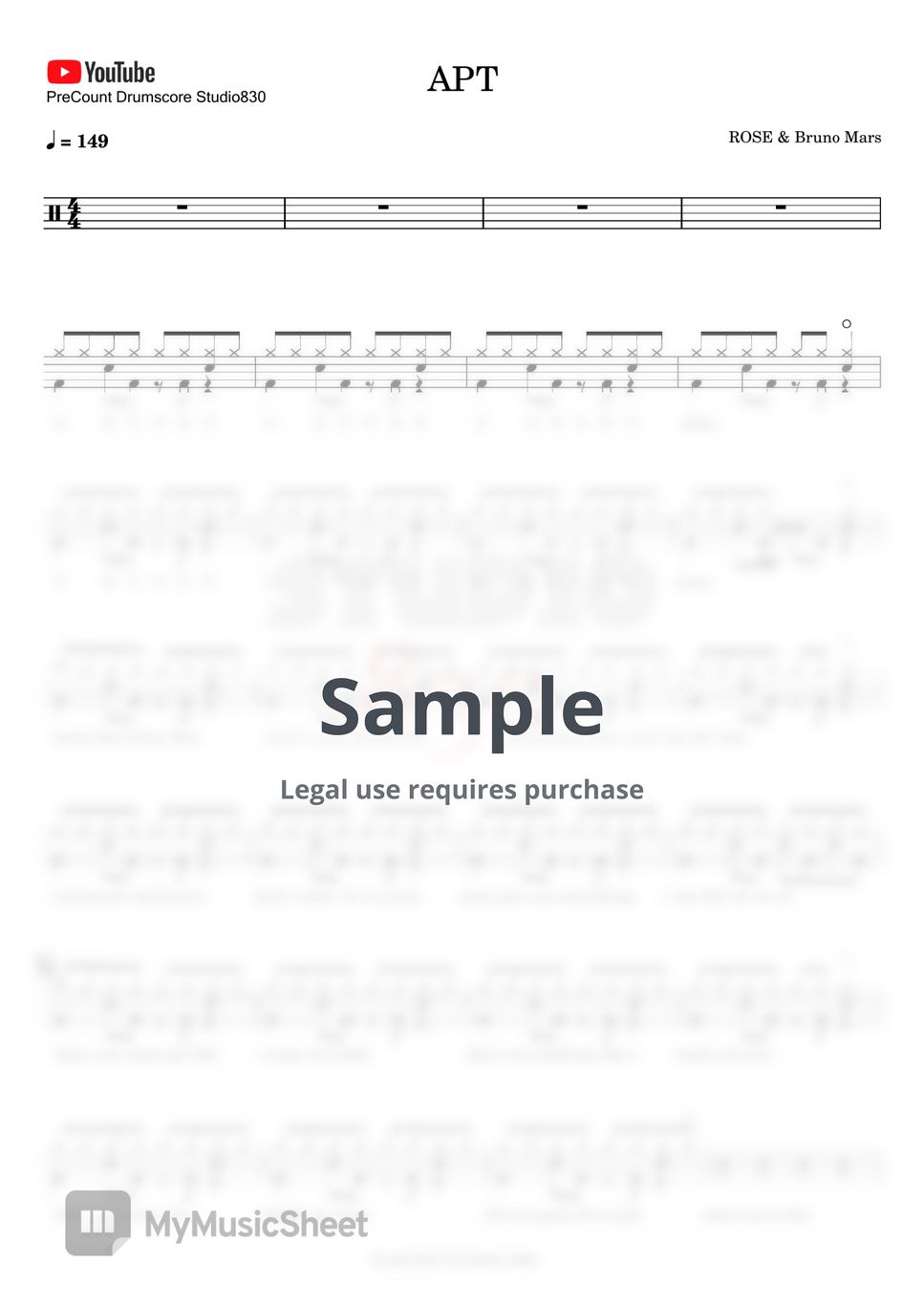 ROSE & Bruno Mars - APT Sheets by Studio830