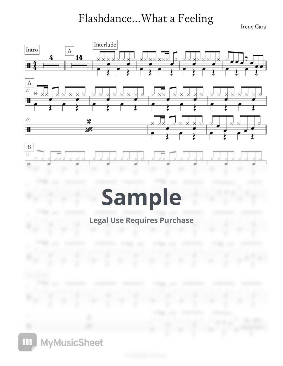 Irene Cara - Flashdance...What a Feeling Noten | Arkadia Drums | mymusic5