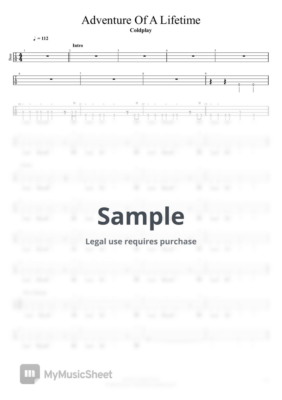 Coldplay - Adventure Of A Lifetime Sheet Music by JD MUSIC