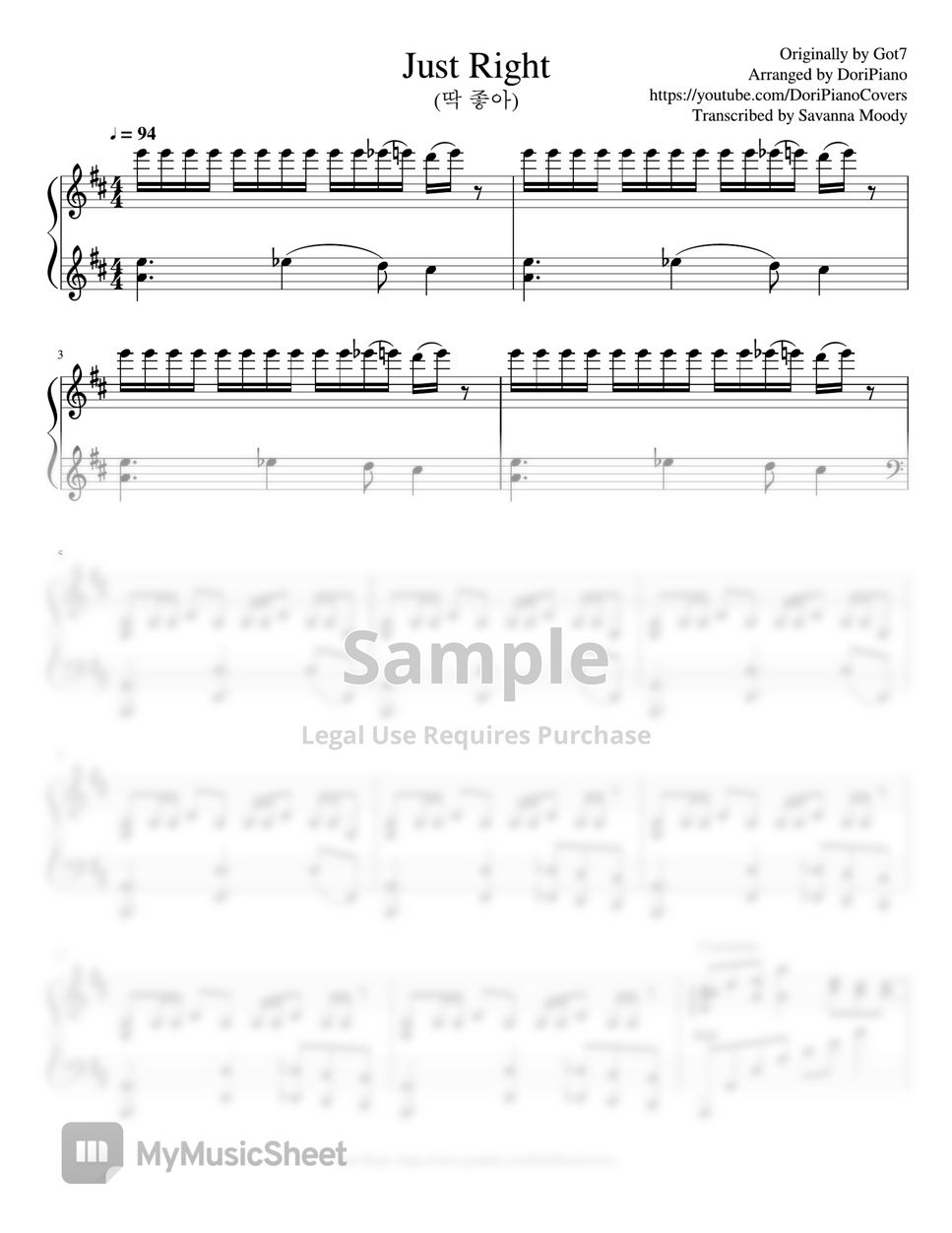 GOT7 - Just Right 악보