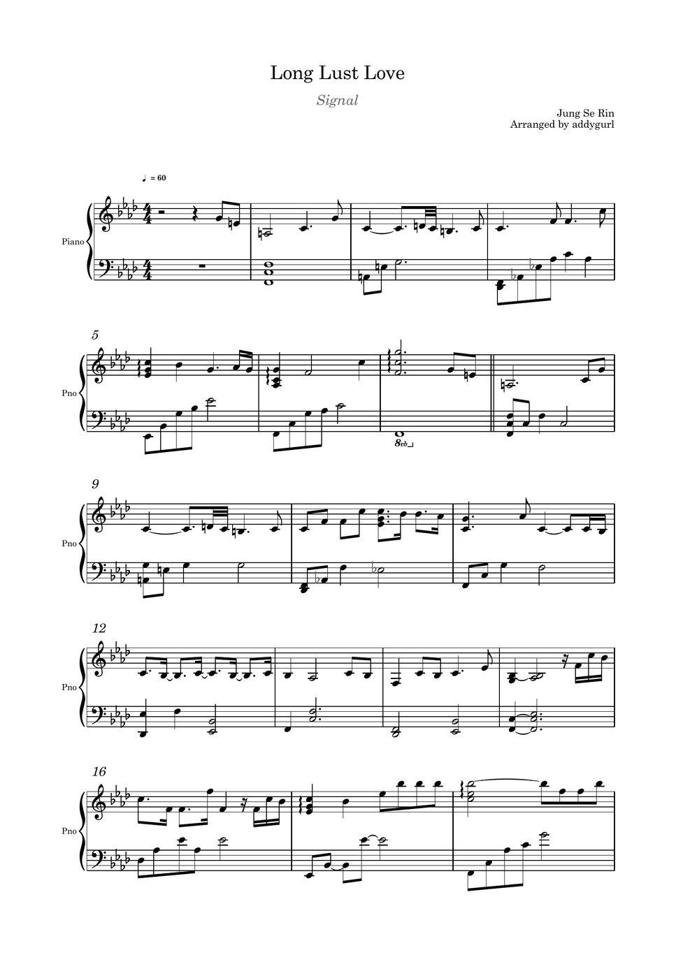 Jung Se Rin - Everlasting Love 느루사랑 - Signal 시그널 (Easy) Sheet by addygurl