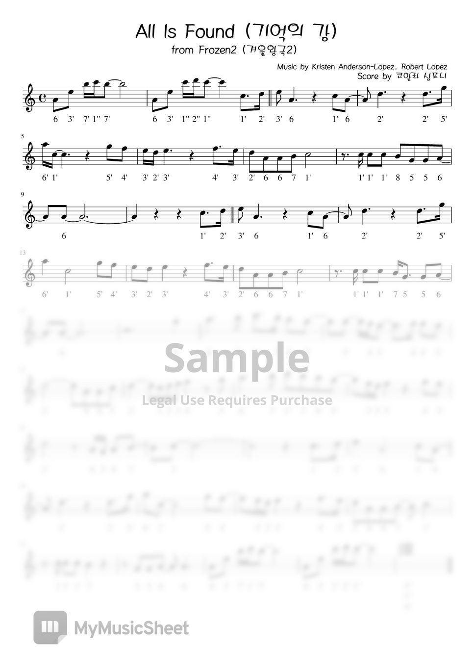 Evan Rachel Wood - All is Found (Frozen2) 楽譜 by Koala Symphony