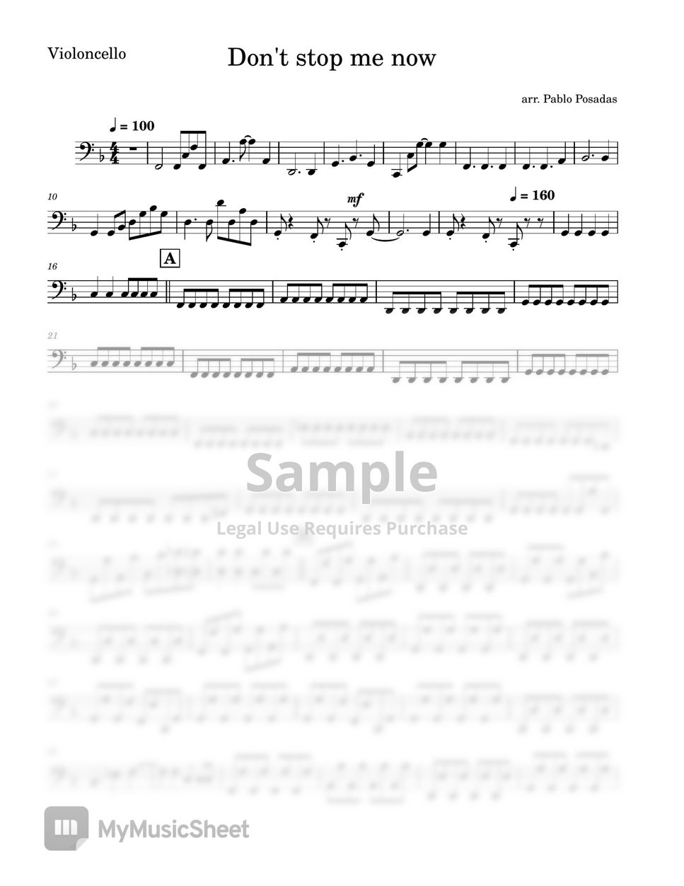 Queen - Don't stop me now 악보 by Thec P