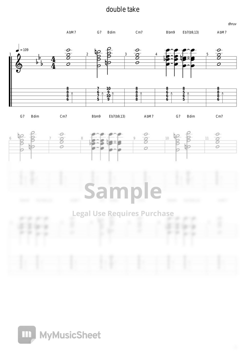 dhruv - double take TAB+1 Staff by guitar cover with tab