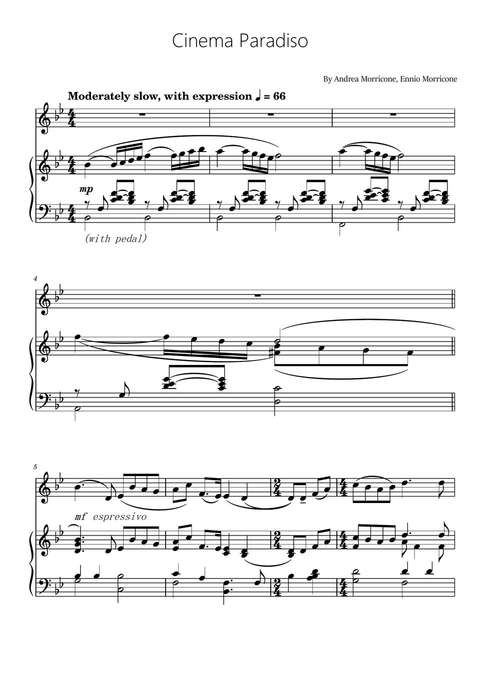 Ennio Morricone - Cinema Paradiso (For Piano Accompaniment-(Morricone ...