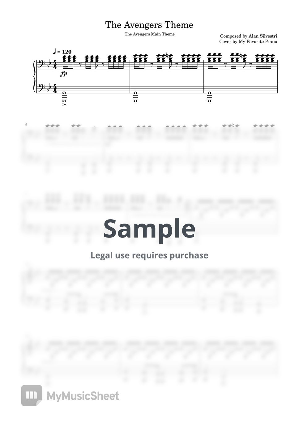 Avengers Ost The Avengers Main Theme Sheets By My Favorite Piano