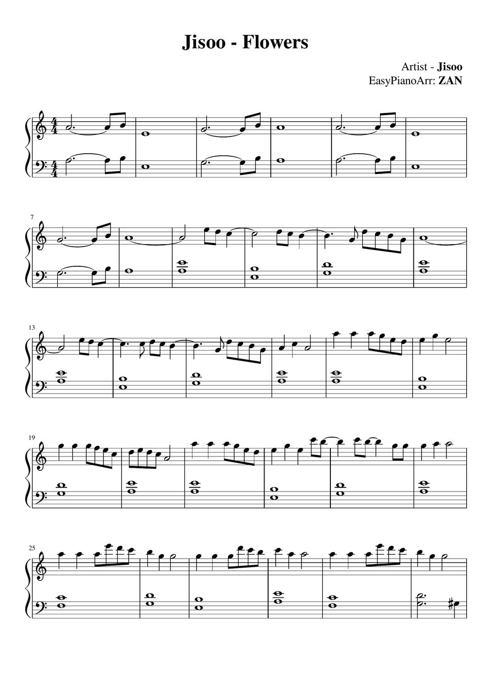 Jisoo - Flower Partition musicale by ZAN