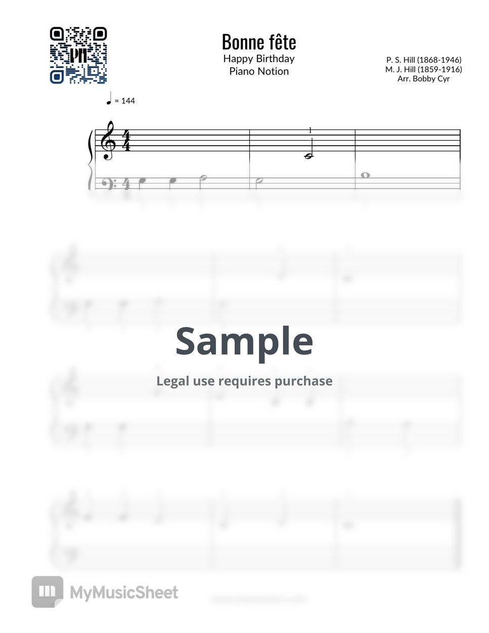 Piano Notion - Bonne fête (Piano Solo) Sheets by Piano Notion