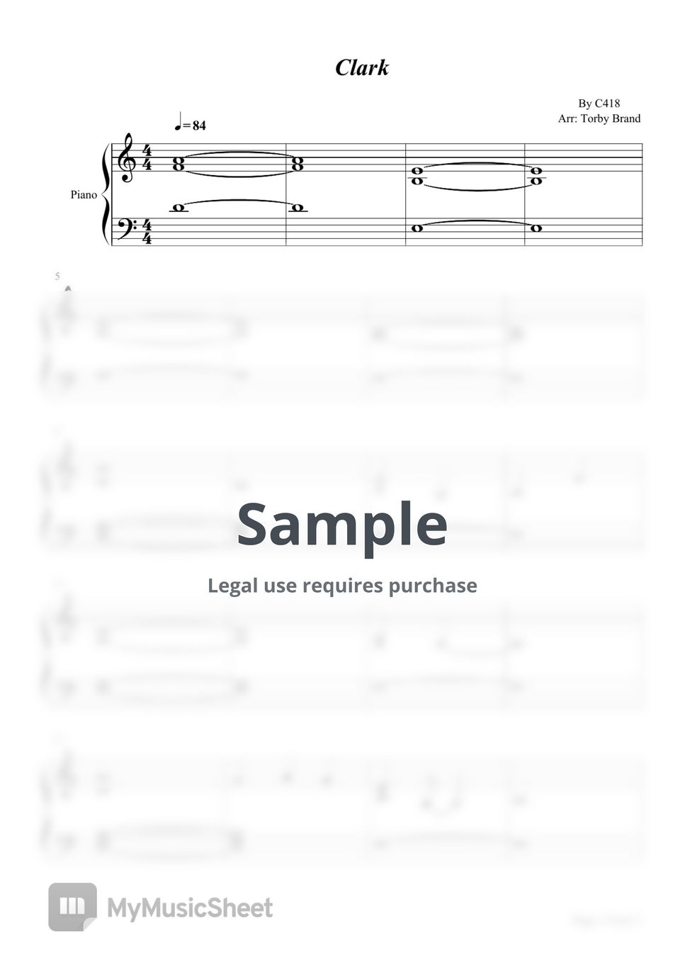 C418 - Clark (Minecraft BGM) Sheet Music by dogemusic