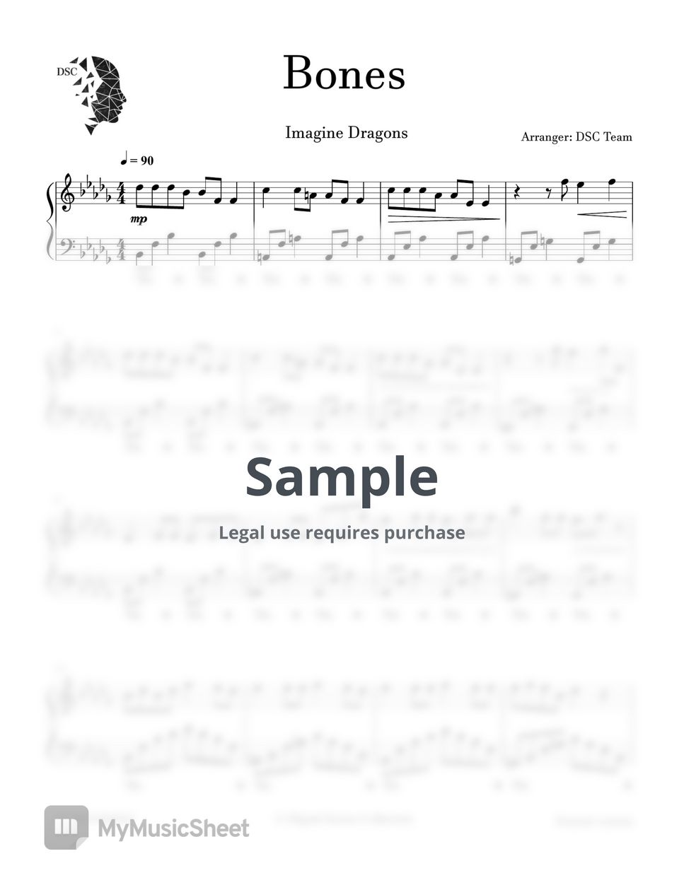 Imagine Dragons - Bones (Relax version) Sheets by Digital Scores Collection