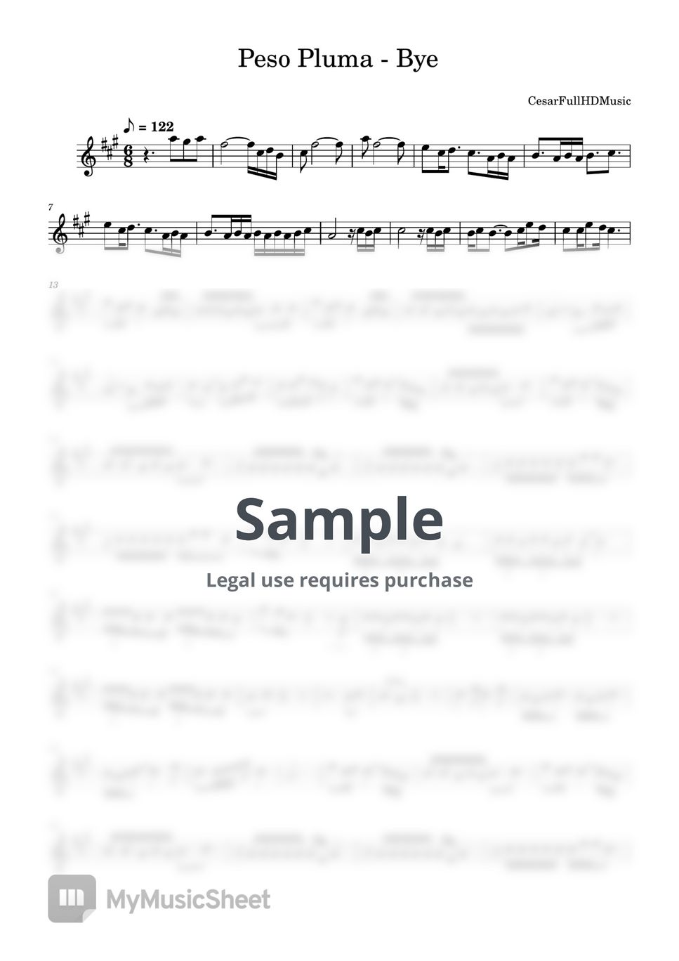 Peso Pluma - Bye Sheet Music