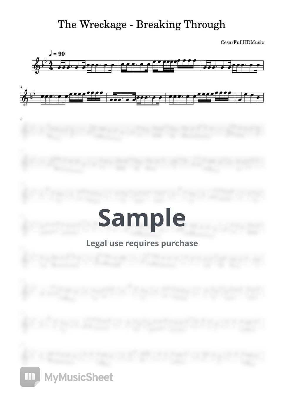 The Wreckage - Breaking Through Sheet Music