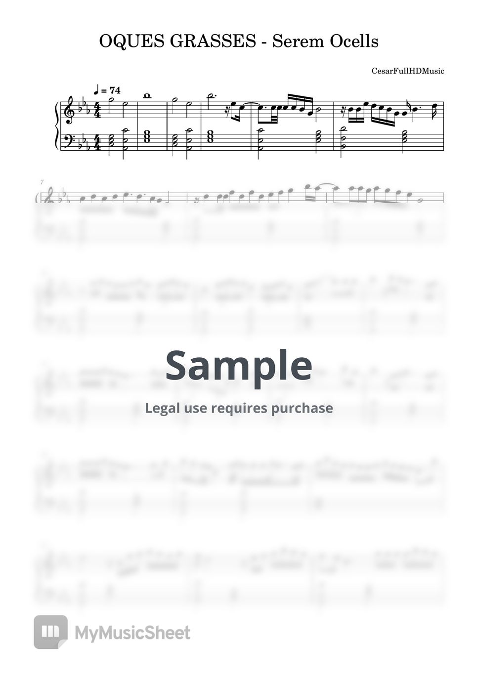 OQUES GRASSES - Serem Ocells 악보