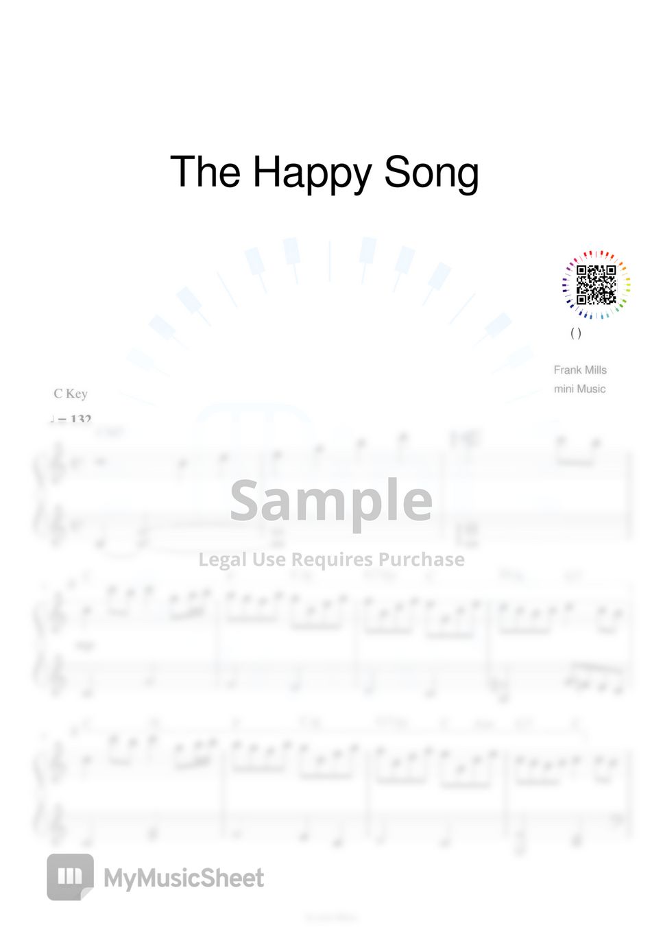 Frank Mills - The Happy Song نوتة موسيقية by mini Music