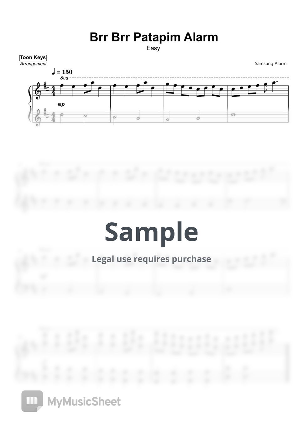 Homecoming Samsung Ringtone - Brr Brr Patapim Alarm Sheet Music by Toon ...