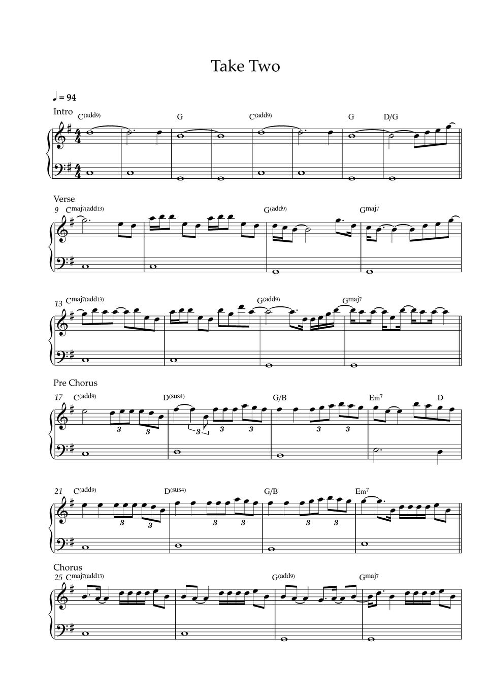 BTS - Take Two (EASY PIANO SHEET) Hoja by Pianella Piano