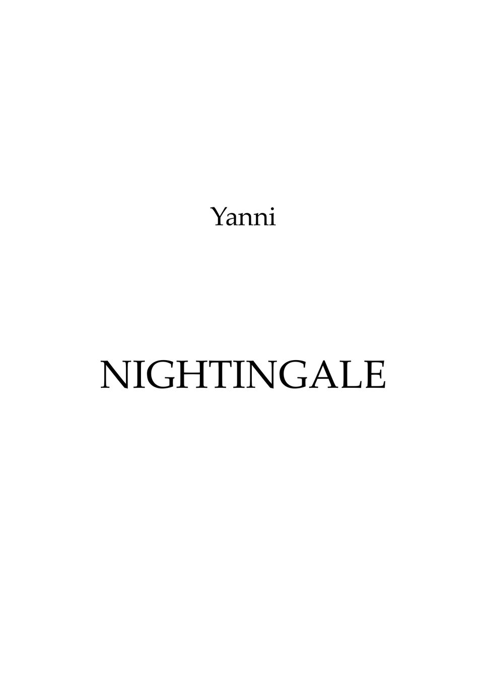 Yanni - Nightingale (官方尊享版) Sheet Music by Yun Wen