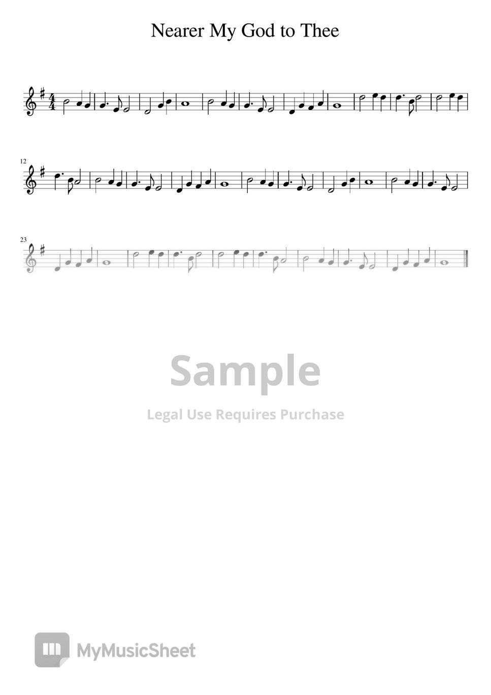 찬송가 - Nearer my God to Thee Sheets by violin blue