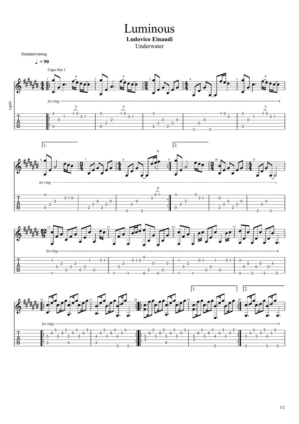 Ludovico Einaudi - Luminous Sheets by Nico Music