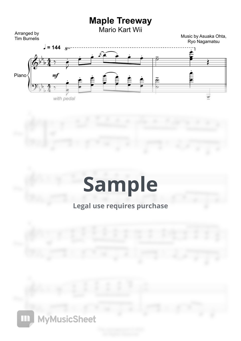 Mario Kart Wii - Maple Treeway 악보 by Tim Burnelis