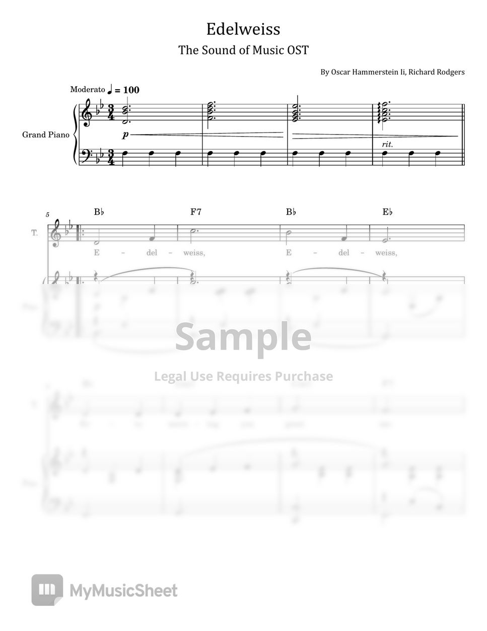 Oscar Hammerstein Ii, Richard Rodgers - Edelweiss (The Sound of Music ...