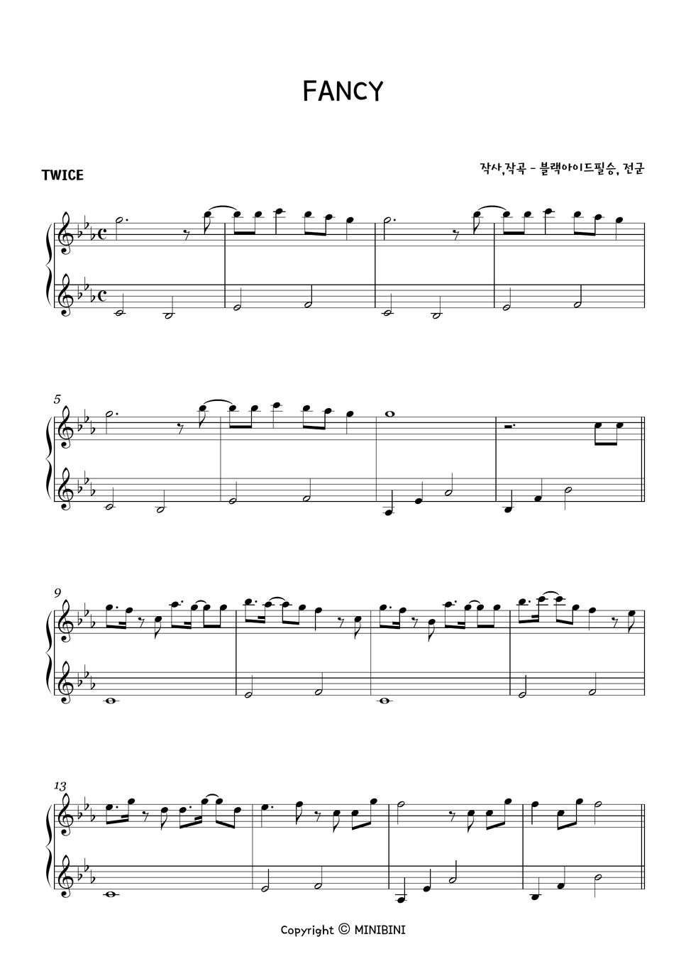 TWICE (트와이스) - FANCY [Easy Version] Sheets