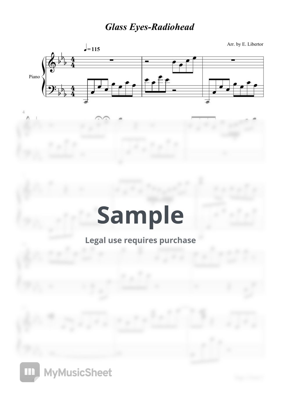 Radiohead - Glass Eyes (Radiohead) Sheet Music by dogemusic