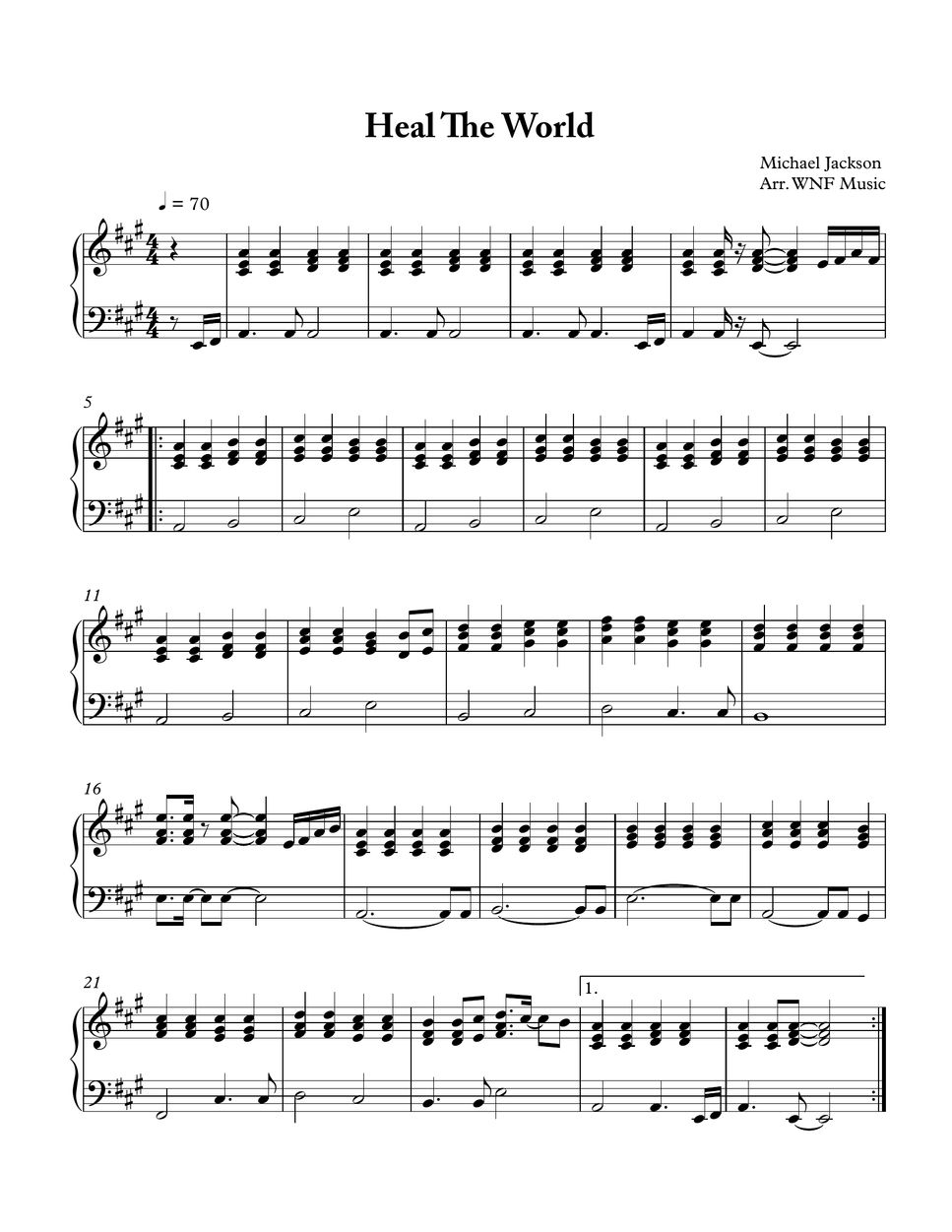 Michael Jackson - Heal the World 楽譜 by WNF Music