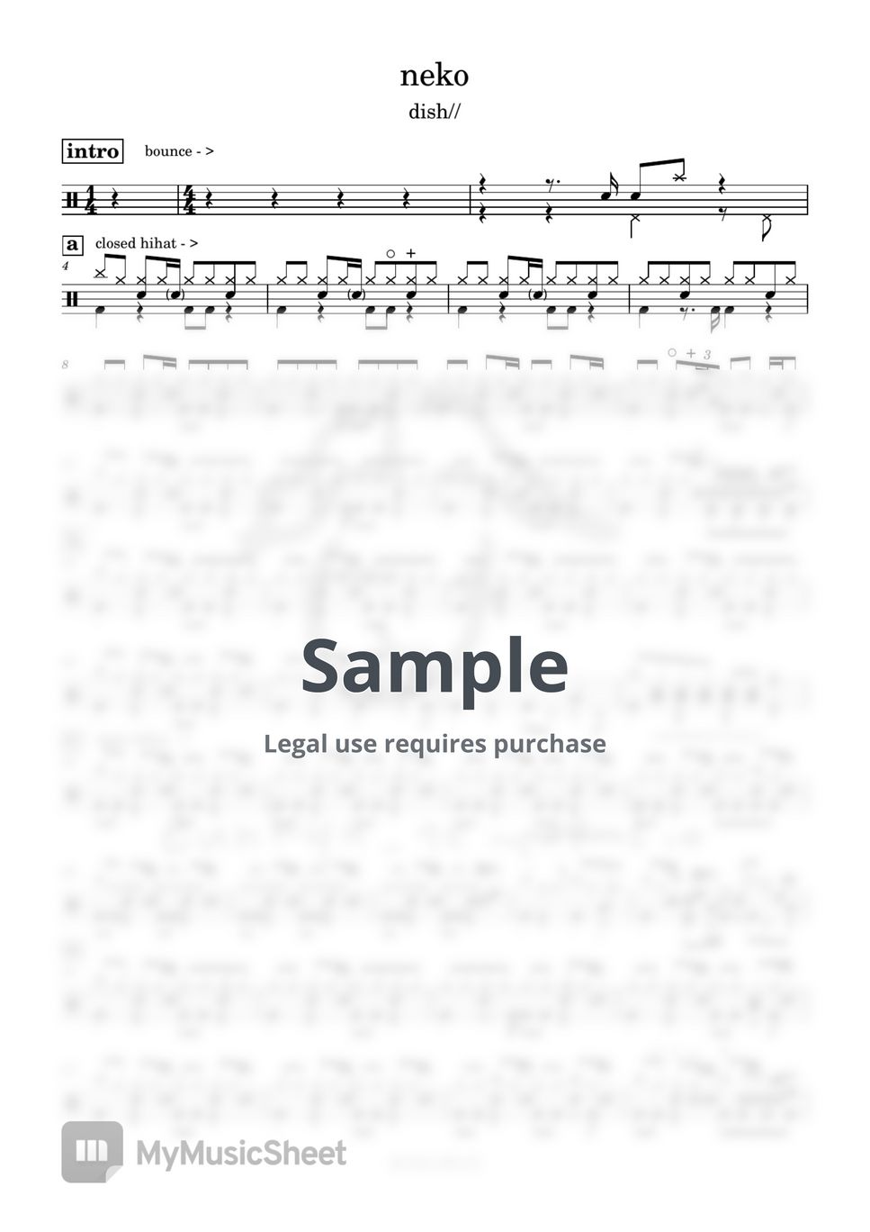 dish// - neko Sheet Music by 은규네스튜디오