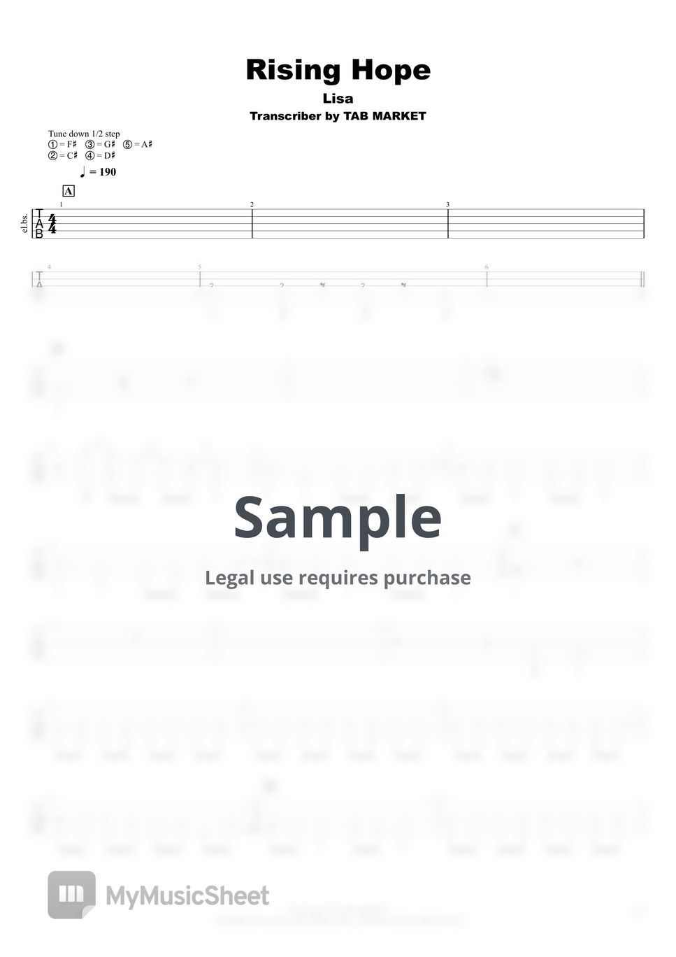 Lisa - Rising Hope 악보 by Tab Market