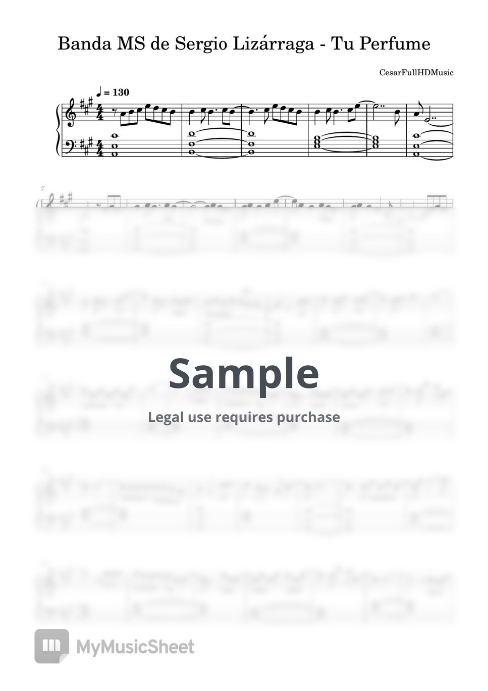Banda MS de Sergio Lizárraga - Tu Perfume 악보