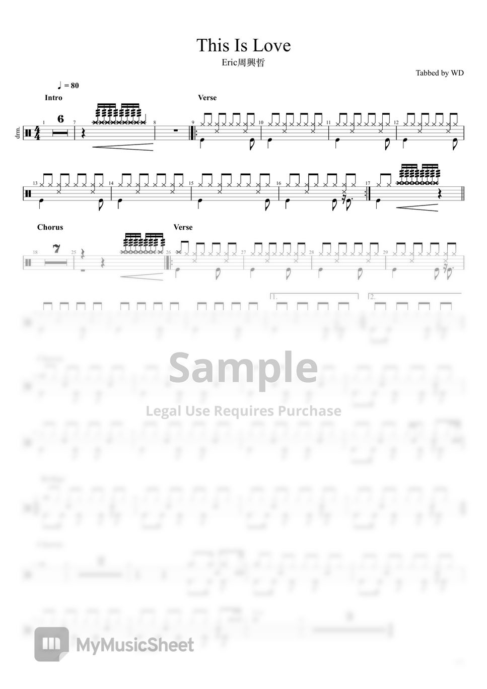 Eric周興哲 - This Is Love 악보 by 劉宗瑋 WD