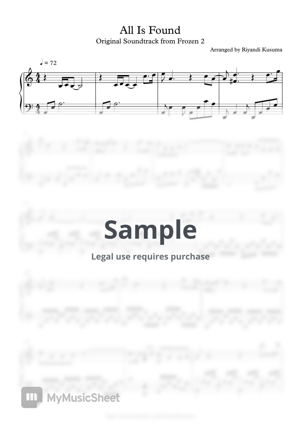 Frozen 2 - All Is Found Sheet Music by Riyandi Kusuma