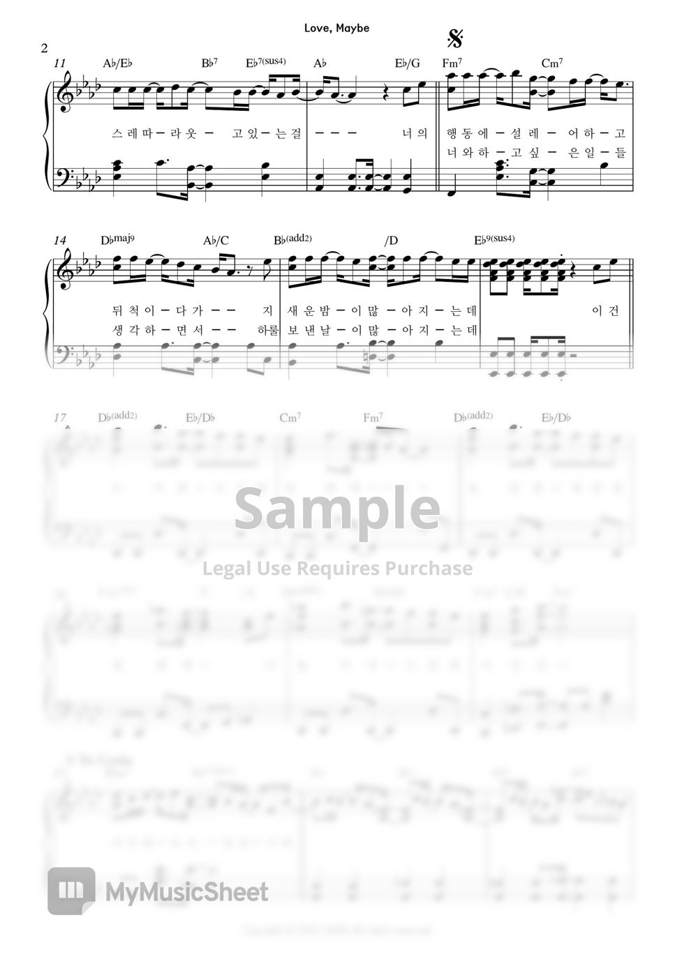 MeloMance - Love, Maybe (A Business Proposal OST) Sheet Music by GAONPIANO