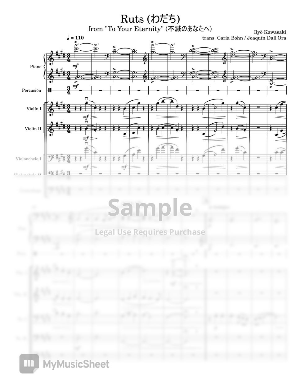 Ryō Kawasaki - Ruts (わだち) - To Your Eternity 不滅のあなたへ (Transcription ...