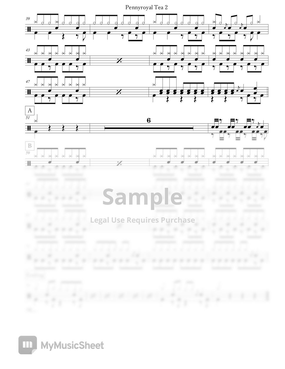 Nirvana Pennyroyal Tea Sheets By Arkadia Drums