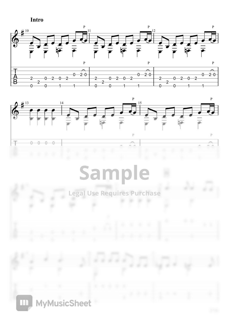syudou - Gambling (Fingerstyle) Tab + 1staff by u3danchou