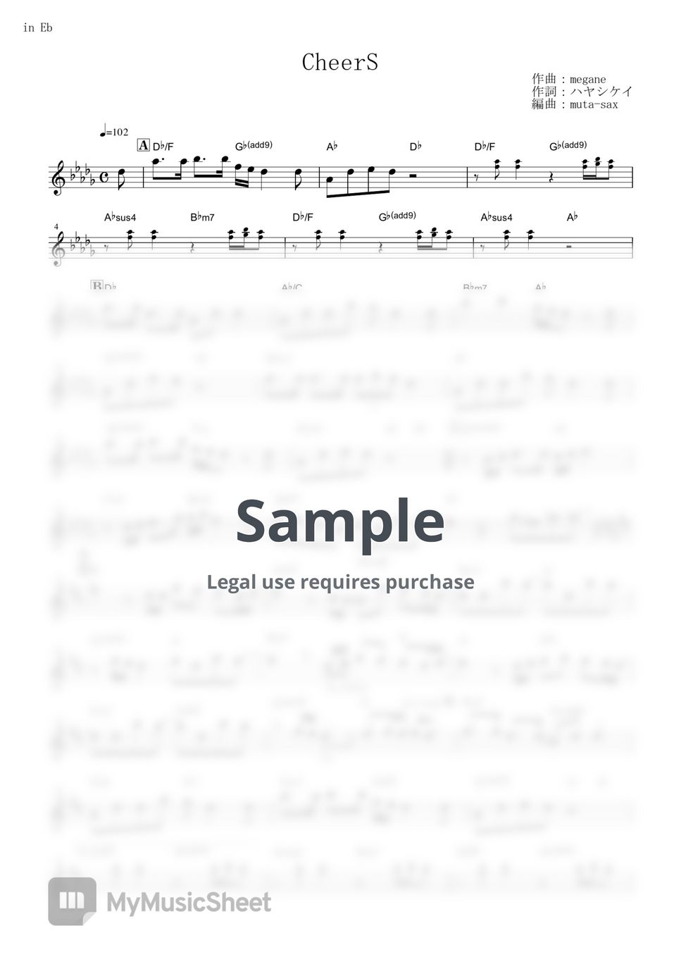 ClariS - CheerS (Cells at Work! / in Eb) Sheets by muta-sax