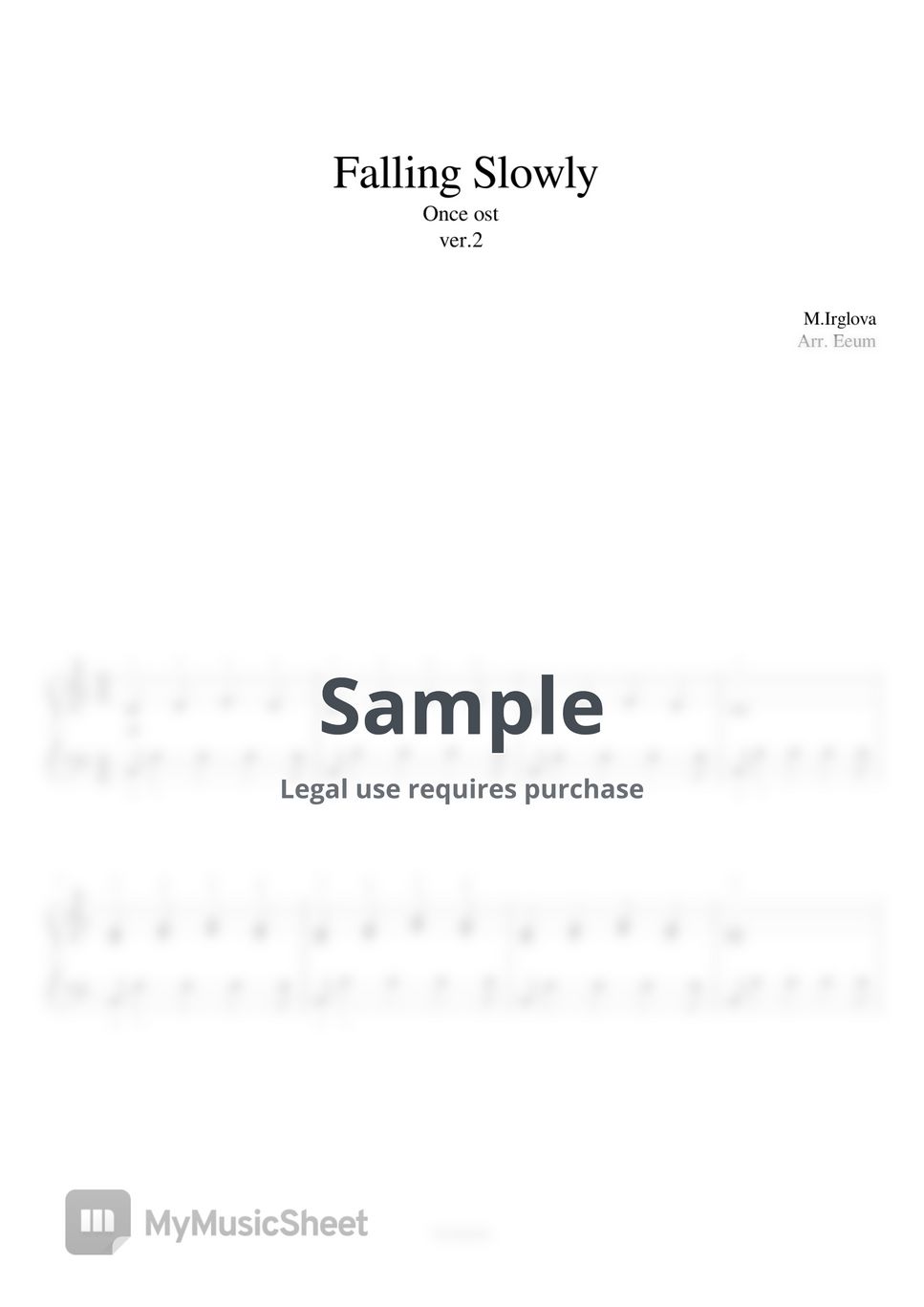 글렌 핸사드 - Falling slowly Sheets by eeumpiano