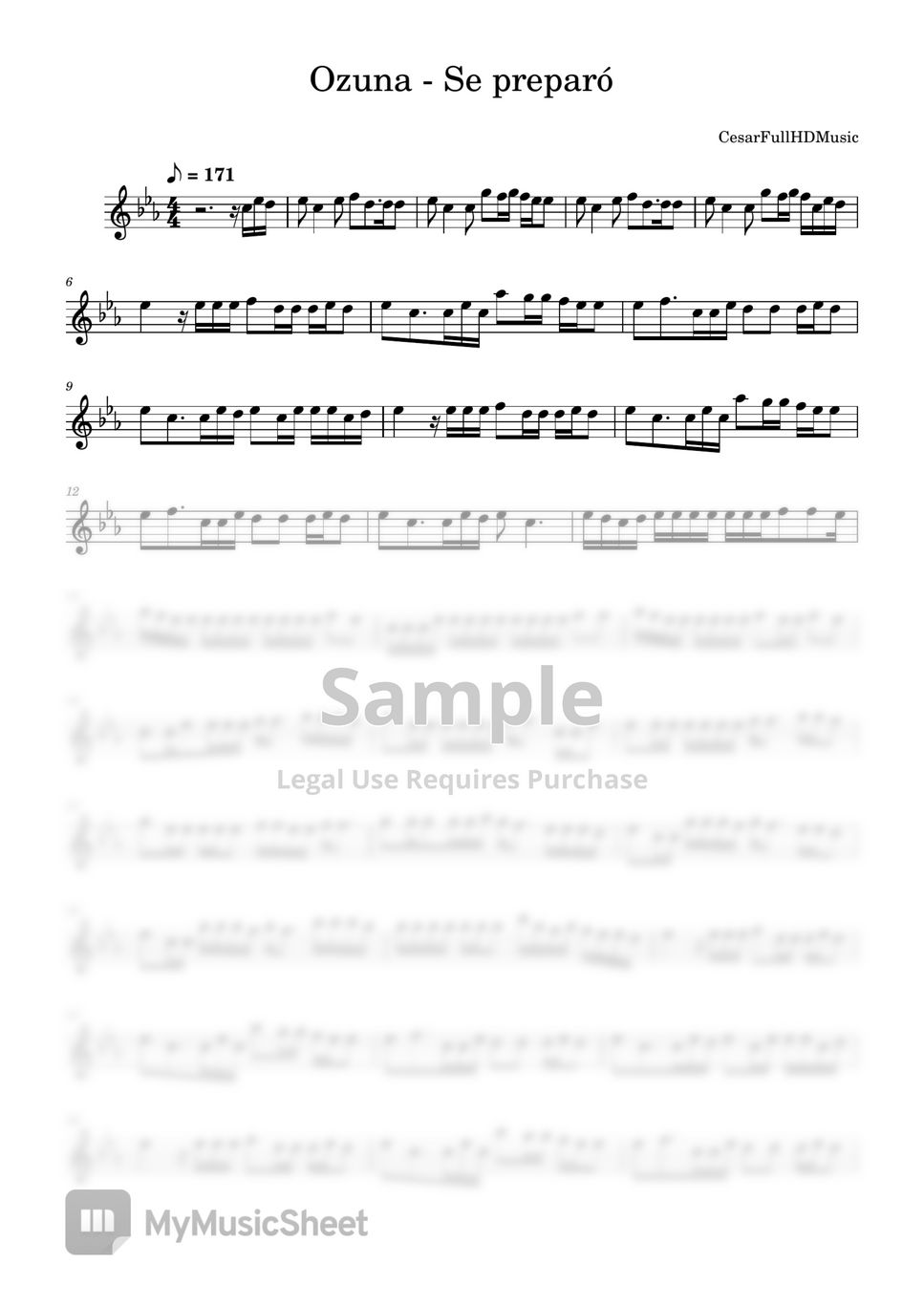 Ozuna - Se preparó Sheet Music