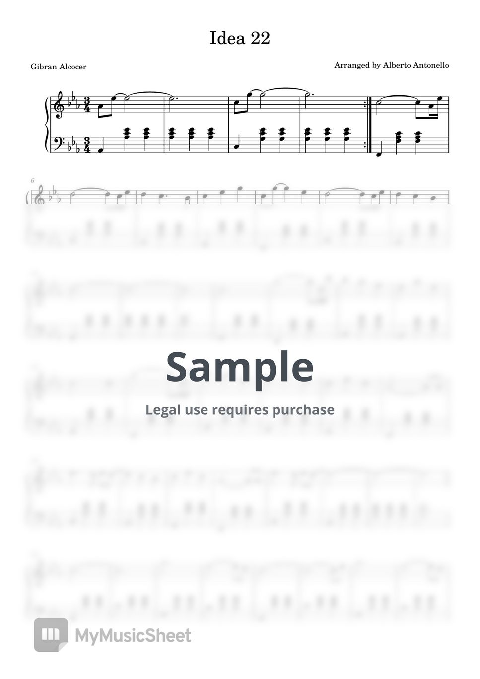 Gibran Alcocer - Idea 22 Noten by Alberto Antonello