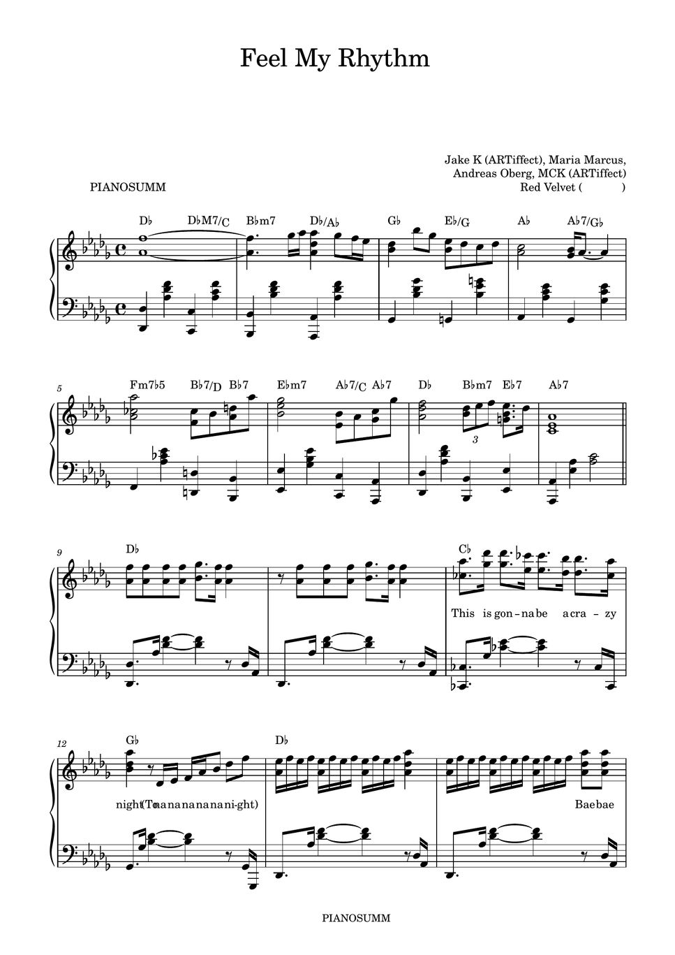 Red Velvet(레드벨벳) - Feel My Rhythm Sheet by PIANOSUMM