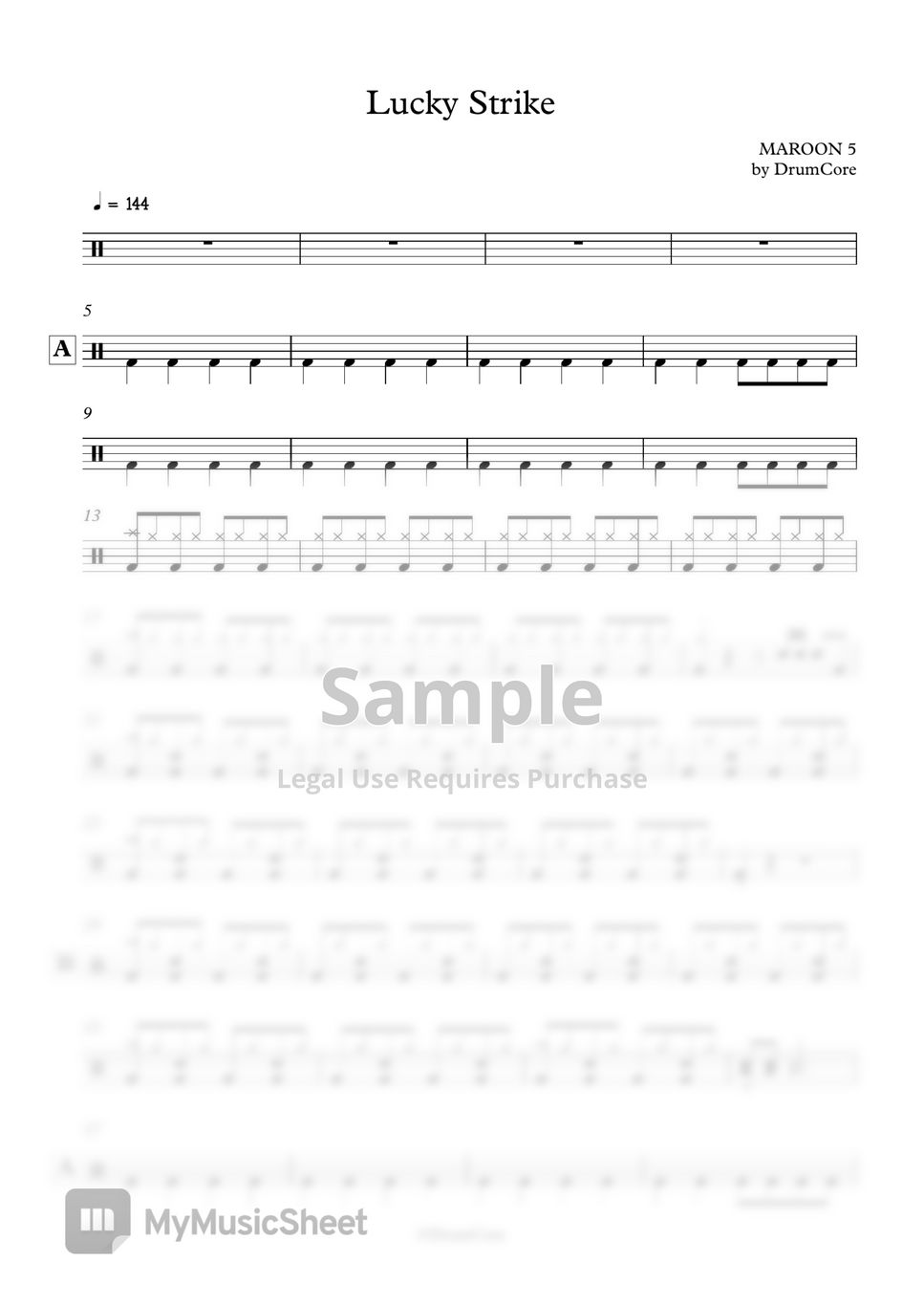 Maroon 5 - Lucky Strike Hoja by DrumCore