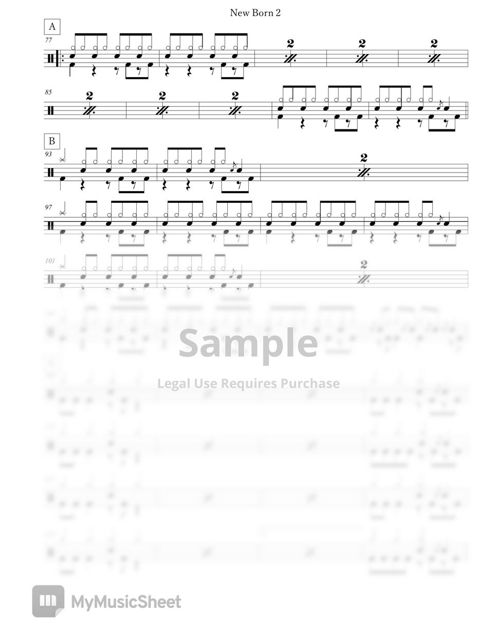 Muse - New Born Sheets by Arkadia Drums