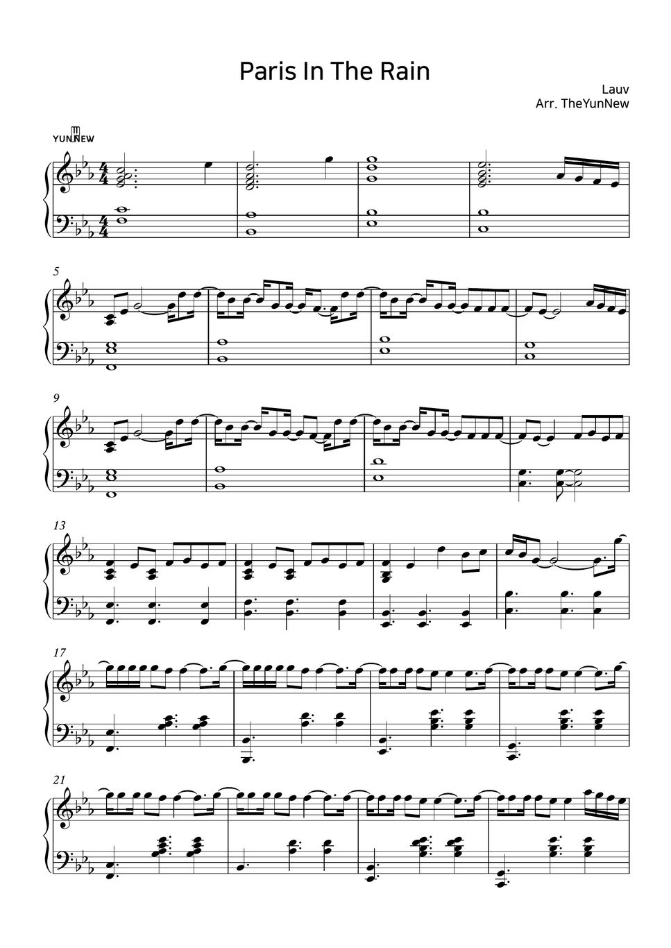 Lauv - Paris In The Rain Sheet by TheYunNew